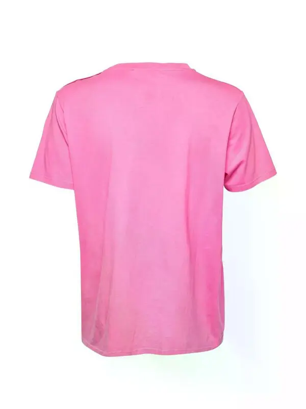 Balmain Logo-print Button-detail T-shirt - Pink