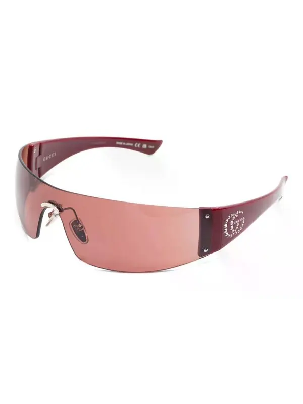 Gucci Crystal-embellished Shield Sunglasses