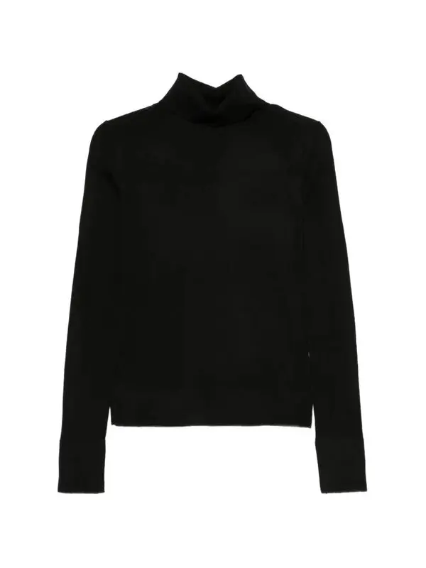 Patrizia Pepe Logo-plaque Wool Sweater - Black