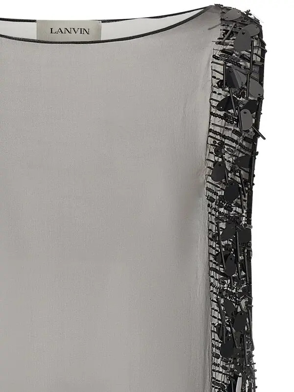 LANVIN Embroidered Silk Tunic Dress