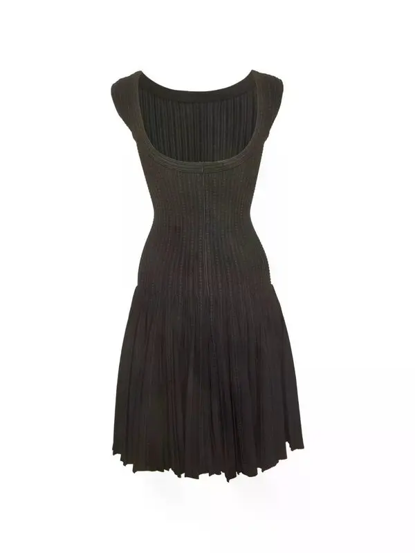 Alaïa Polka Dot Flared Mini Dress - Black