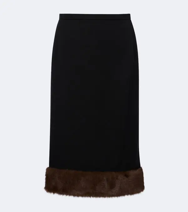 Magda Butrym Wool Midi Skirt - Black