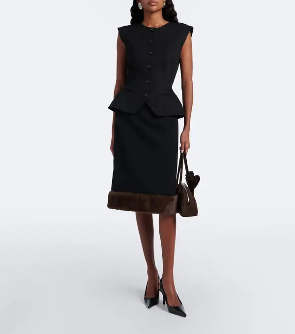 Magda Butrym Wool Midi Skirt