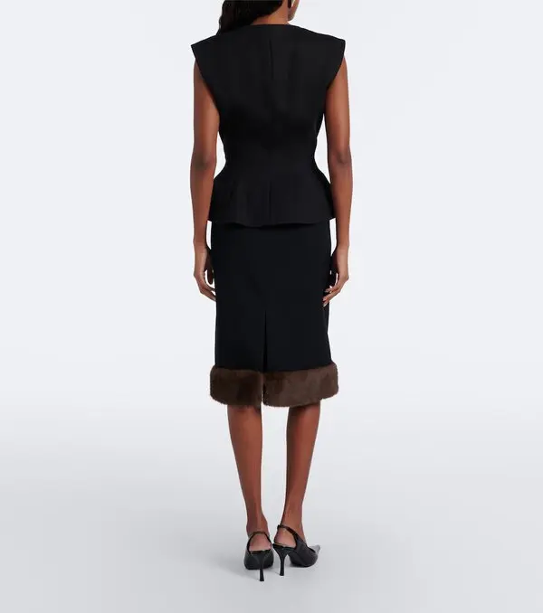 Magda Butrym Wool Midi Skirt