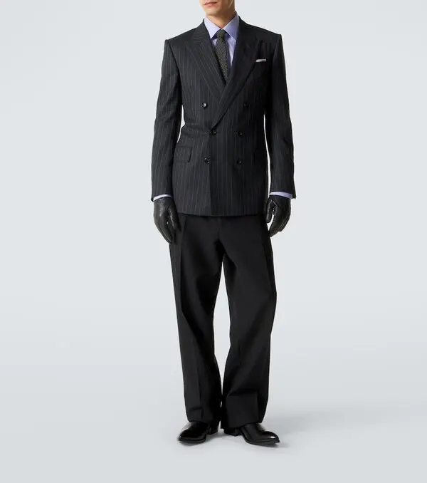 TOM FORD Pinstripe Double-breasted Wool Blazer