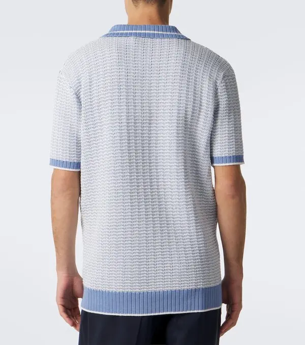 Frescobol Carioca Rino Crochet Cotton Polo Shirt - Blue