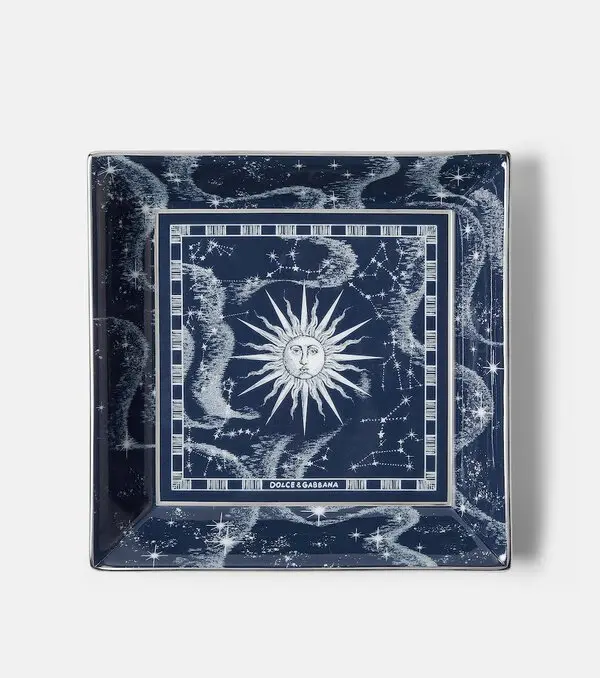 Dolce & Gabbana Zodiaco Printed Porcelain Tray - Blue