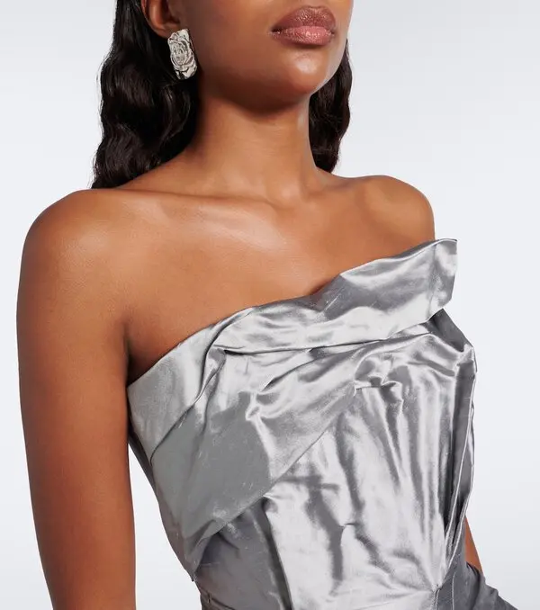 Magda Butrym Draped Silk Bustier Dress