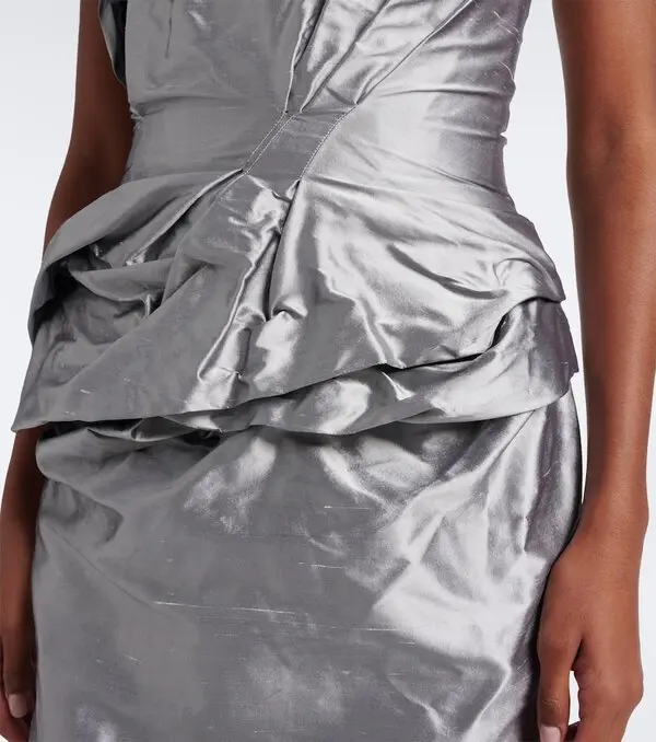 Magda Butrym Draped Silk Bustier Dress