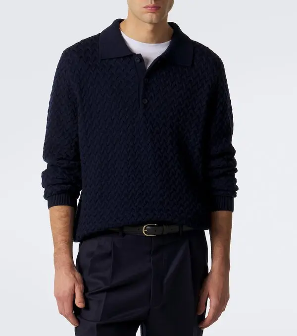 Frescobol Carioca Murilo Cable-knit Wool Polo Sweater