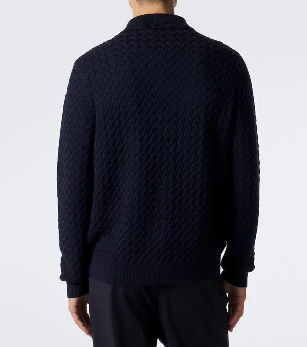 Frescobol Carioca Murilo Cable-knit Wool Polo Sweater