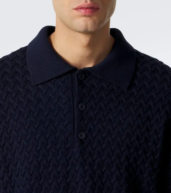 Frescobol Carioca Murilo Cable-knit Wool Polo Sweater