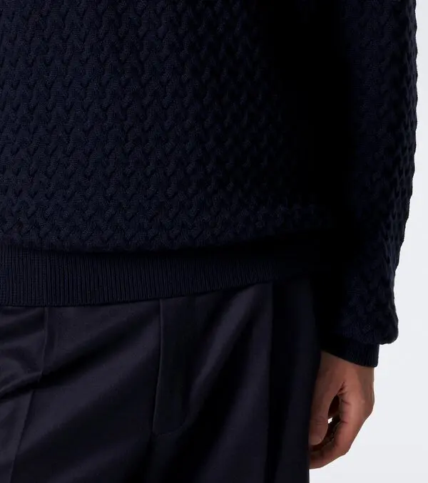 Frescobol Carioca Murilo Cable-knit Wool Polo Sweater