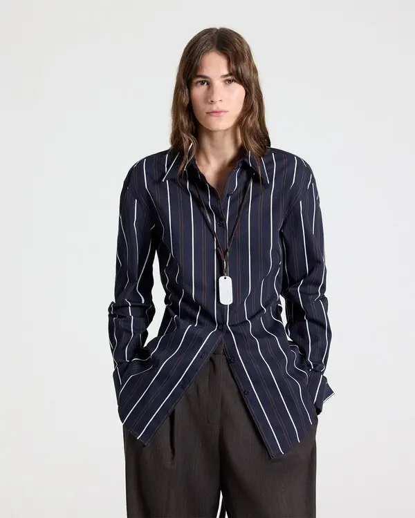 TWP The Night We Met Shirt In Cotton Stripes