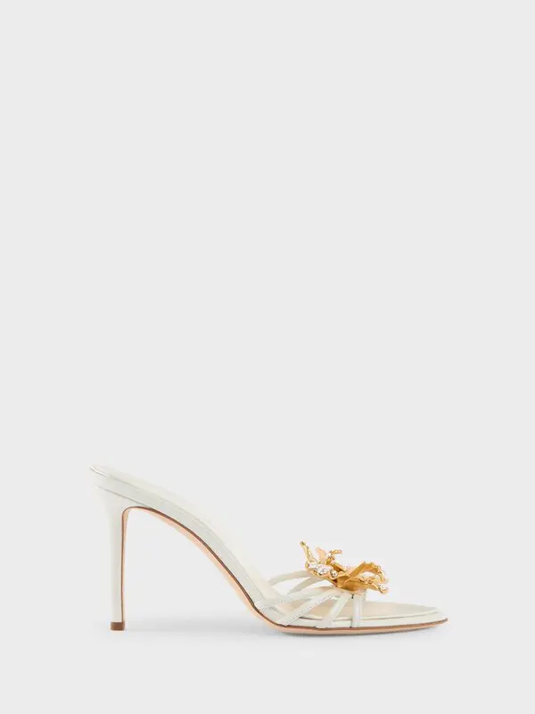 GIUSEPPE ZANOTTI Orchid Crystal Mule 90 - Silver
