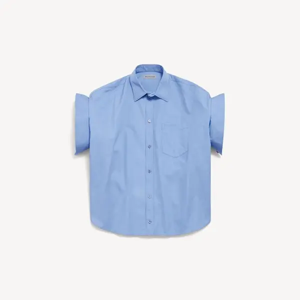 Balenciaga Tucked Sleeve Shirt - Blue