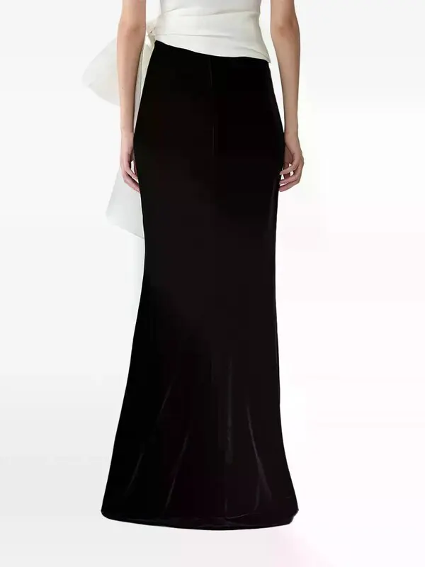 Carolina Herrera Stretch-velvet Fitted Trumpet Maxi Skirt