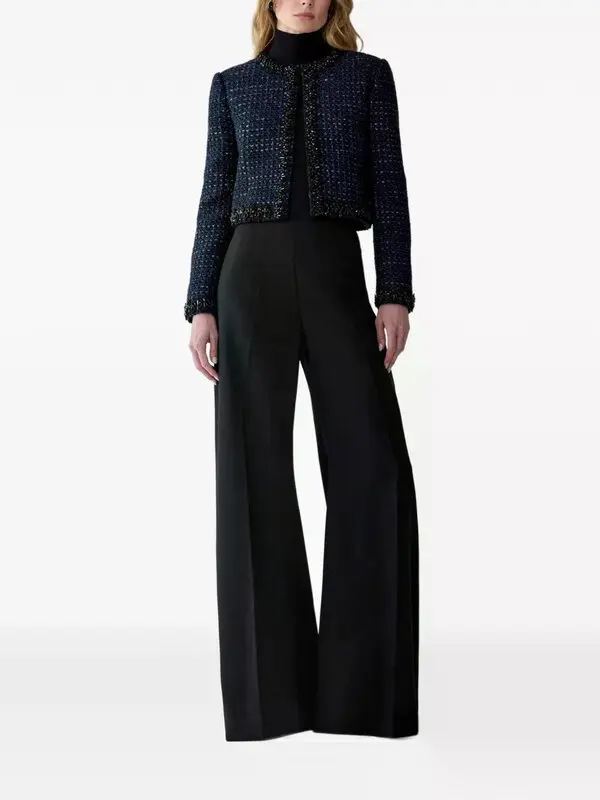 Carolina Herrera Bead-embroidered Cropped Tweed Jacket