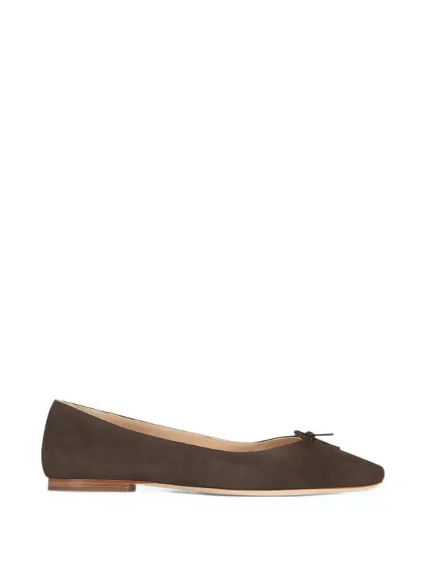 Veronica Beard Cailey Bow-detail Suede Ballet Flats