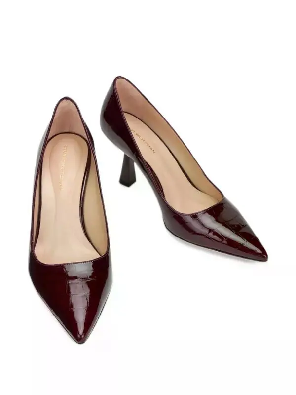 STUART WEITZMAN Super Sculpt Croc-effect Pumps