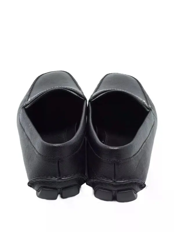 Prada Saffiano Leather Loafers - Black