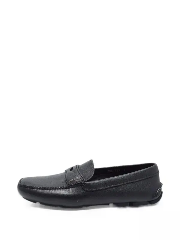 Prada Saffiano Leather Loafers - Black