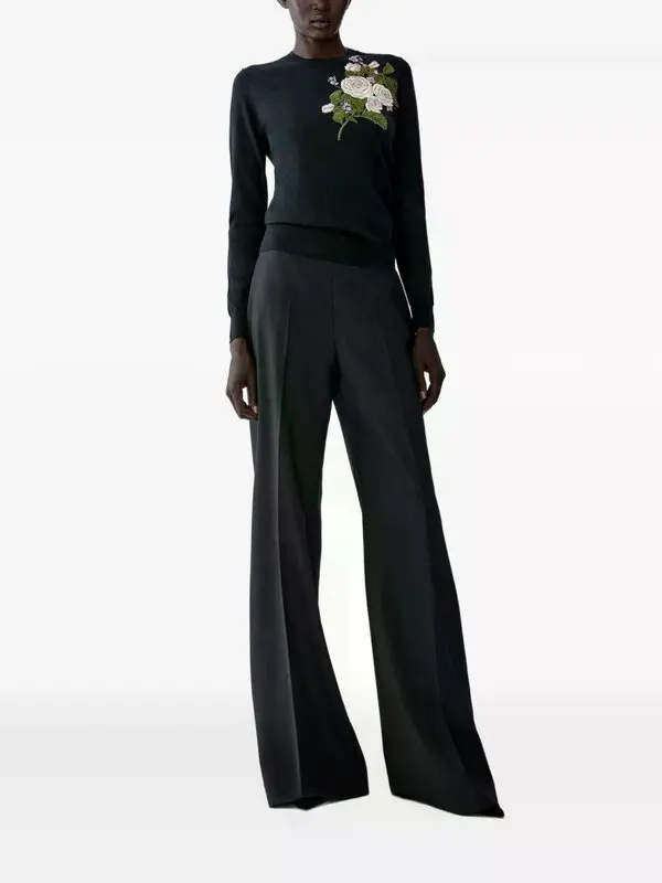 Carolina Herrera Rose-embroidered Sweater