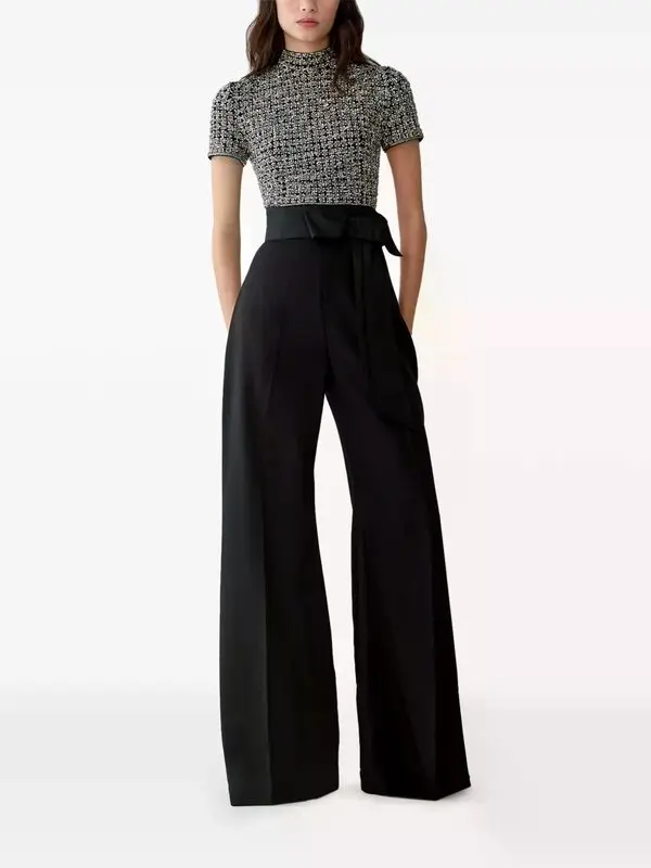 Carolina Herrera Metallic-embroidered Tulle Cropped Blouse