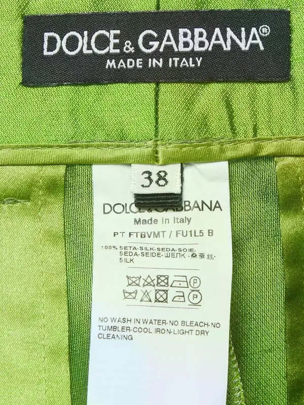 Dolce & Gabbana Slub Silk Cropped Trousers
