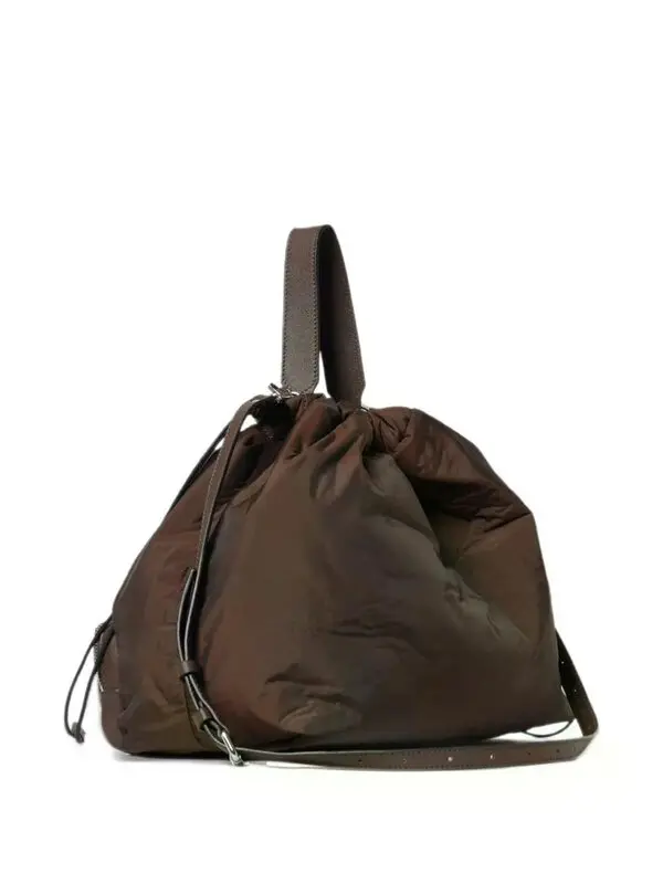 VIC MATIE Drawstring Leather-panel Bucket Bag