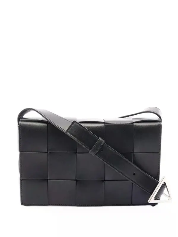 Bottega Veneta Large Cassette Intrecciato Shoulder Bag - Black