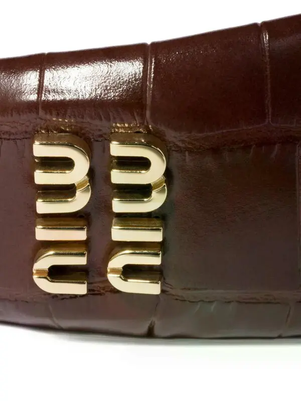 Miu Miu Crocodile Embossed Calfskin Headband