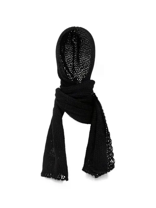 Issey Miyake Hooded Chunky-knit Balaclava - Black