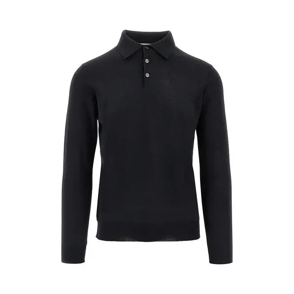 THE PULL Wool And Silk Polo Sweater