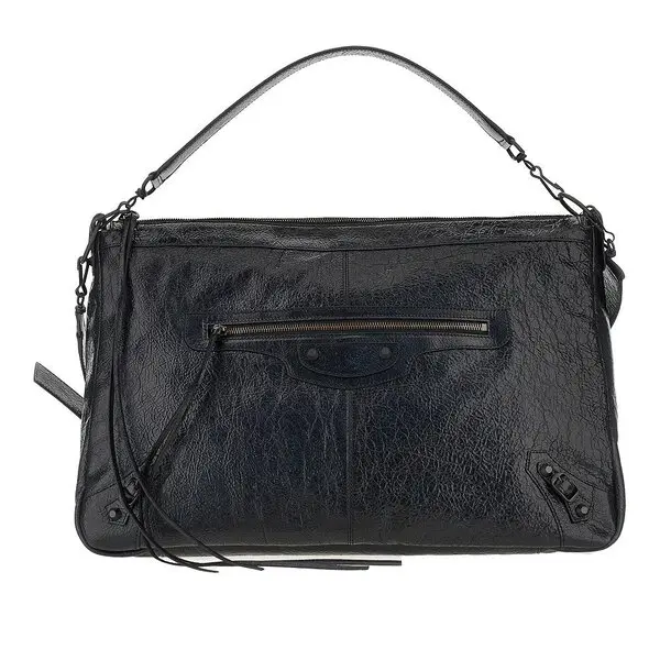 Balenciaga Arena Leather Large 'le City Moto' Bag - Black