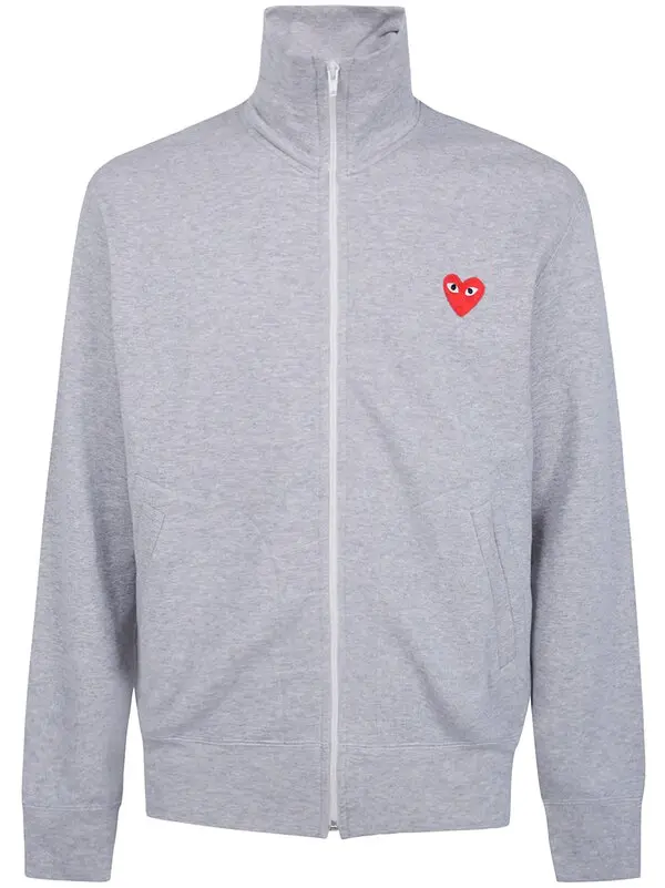 Play Comme Des Garcon Sweatshirt Red Emblem - Gray