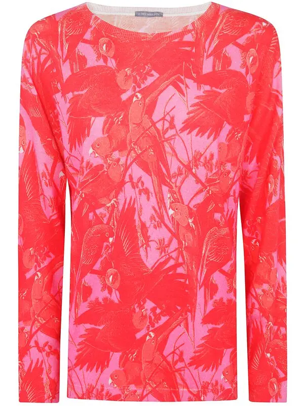 IN BED WITH YOU Sweater Floral Print "red Flower - Multi