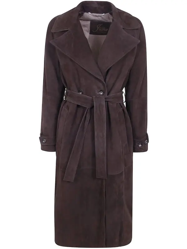 THE JACKIE LEATHERS Suede Trench Coat "peacefull