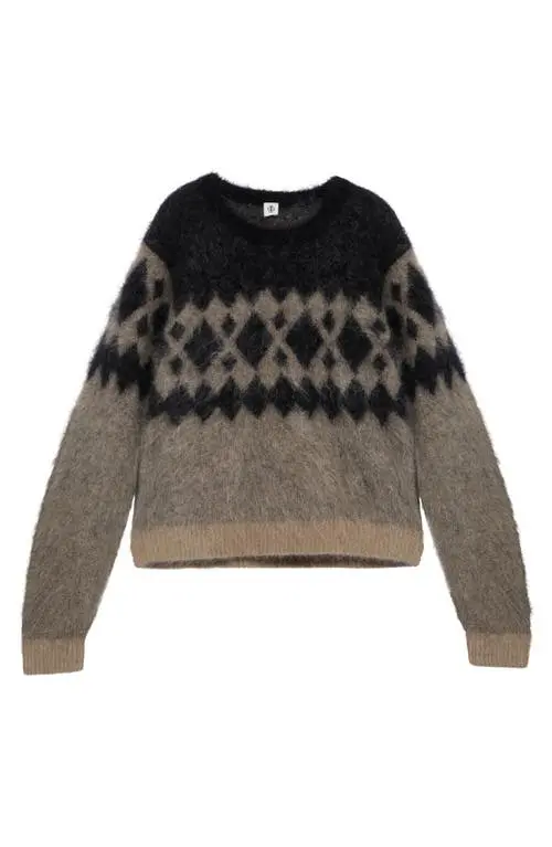 THE GARMENT Roma Argyle Crewneck Sweater - Black/raw