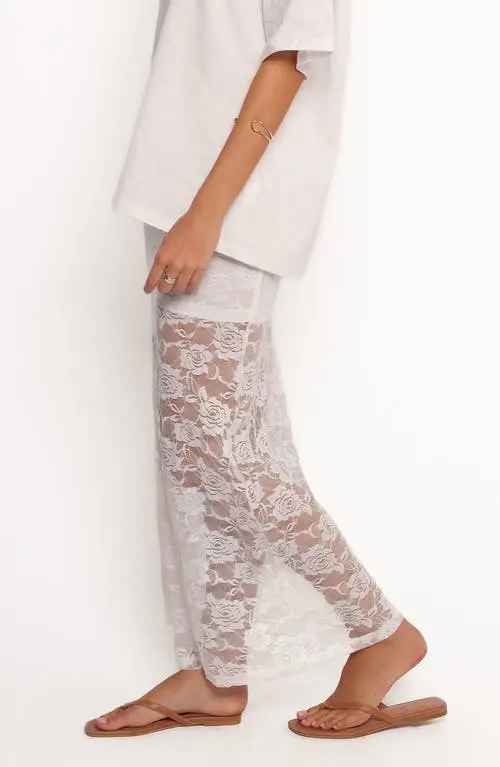 PETAL & PUP Laken Lace Maxi Skirt - White