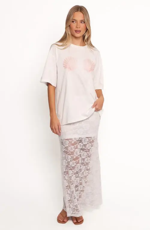 PETAL & PUP Laken Lace Maxi Skirt - White