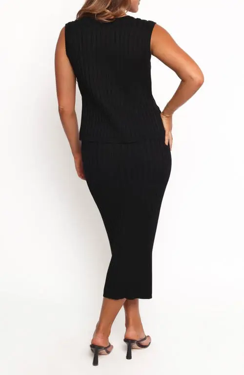 PETAL & PUP Richelle Rib Sweater Vest & Midi Skirt Set