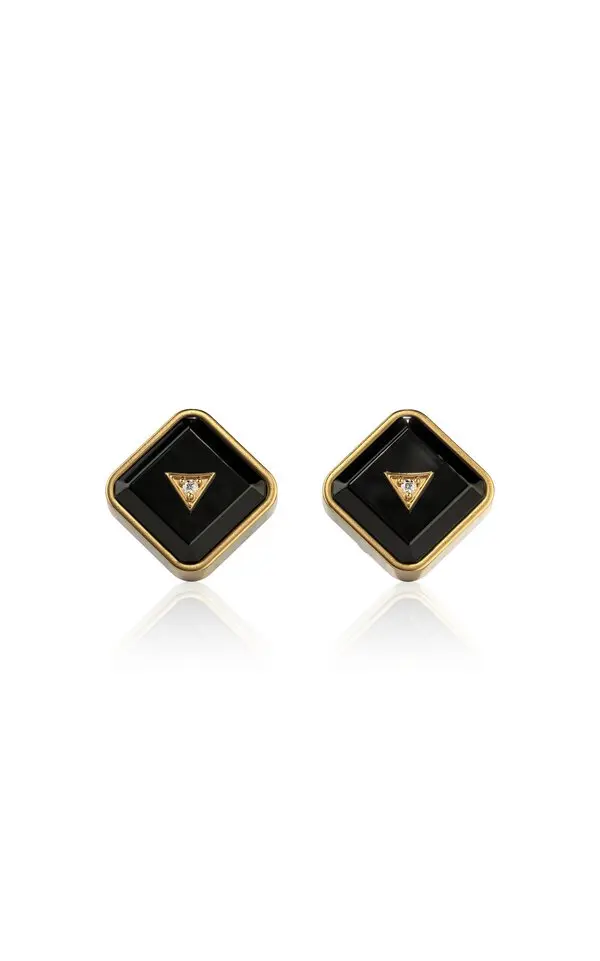 House Of Harlow 1960 14k Yellow Gold Nova Stud Earrings - Black