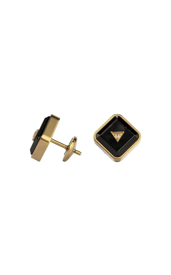 House Of Harlow 1960 14k Yellow Gold Nova Stud Earrings - Black