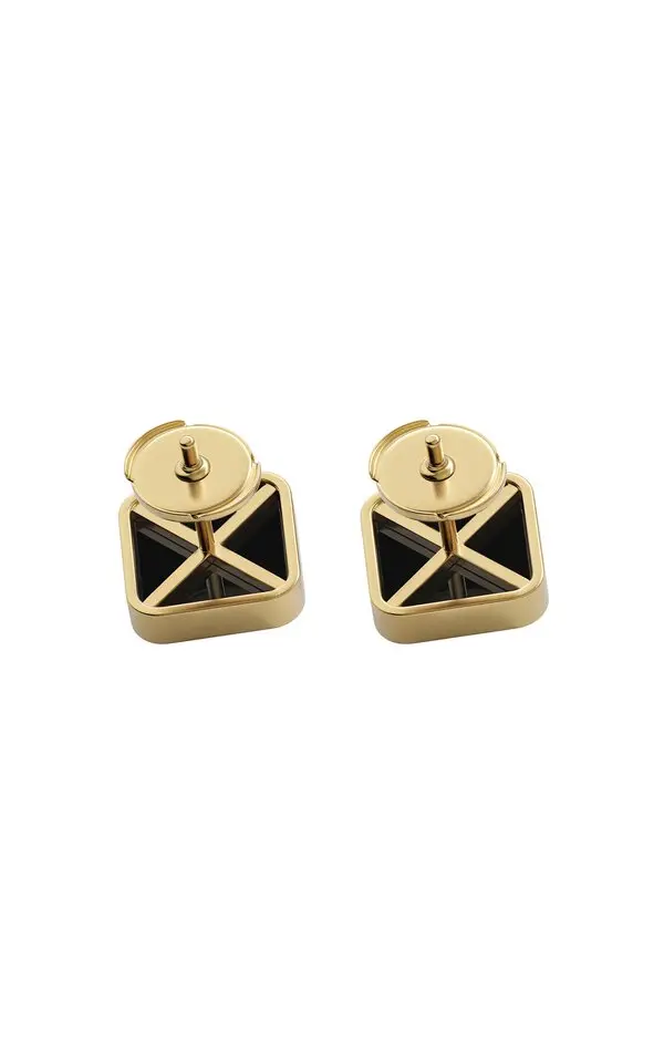 House Of Harlow 1960 14k Yellow Gold Nova Stud Earrings - Black