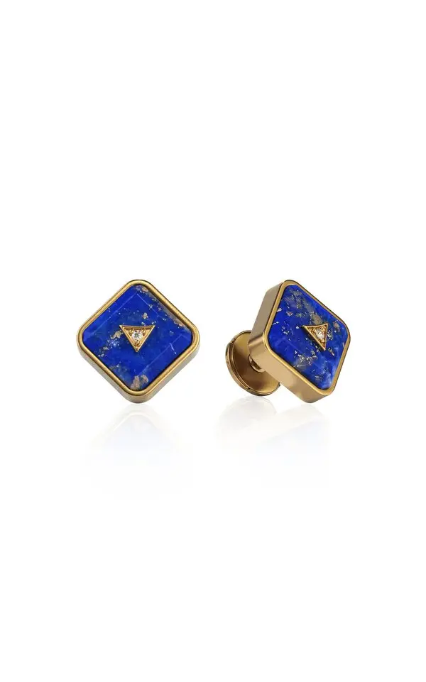 House Of Harlow 1960 14k Yellow Gold Nova Stud Earrings - Blue