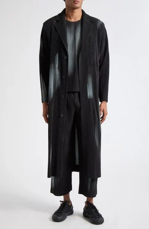 Issey Miyake In The Shadow Pleated Long Jacket - Shadow Black