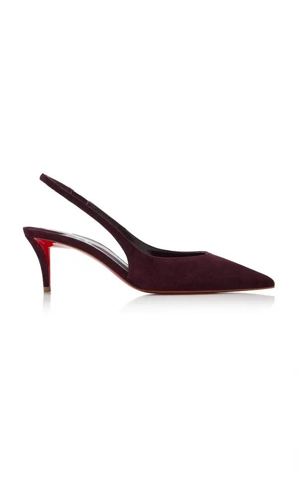CHRISTIAN LOUBOUTIN Miss Z 60mm Veau Velours Slingback Pumps - Brown
