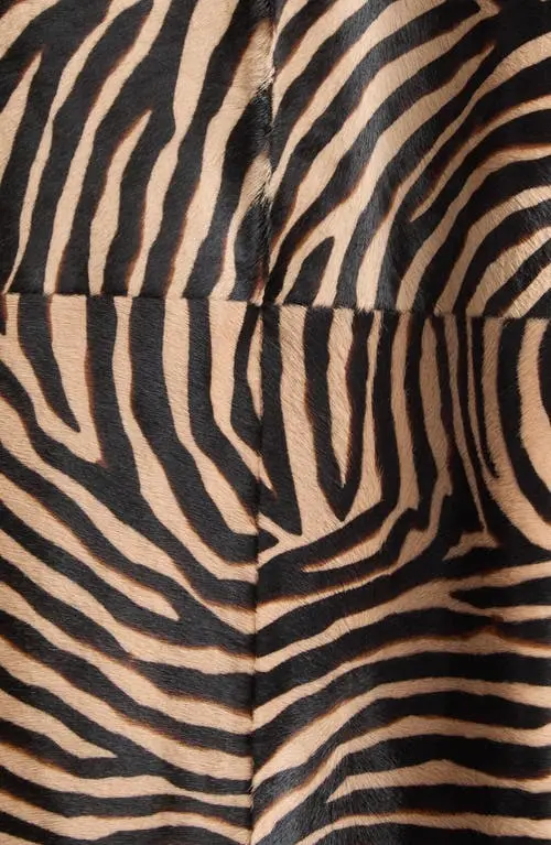 Veronica Beard Shelley Animal Print Genuine Calf Hair Coat