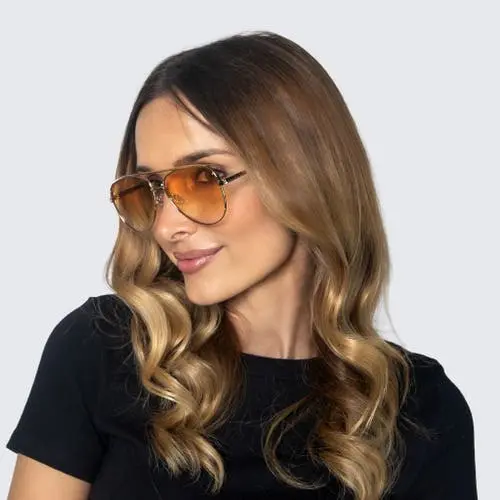 JAXY EYEWEAR Highway Aviator Sunglasses - Gold